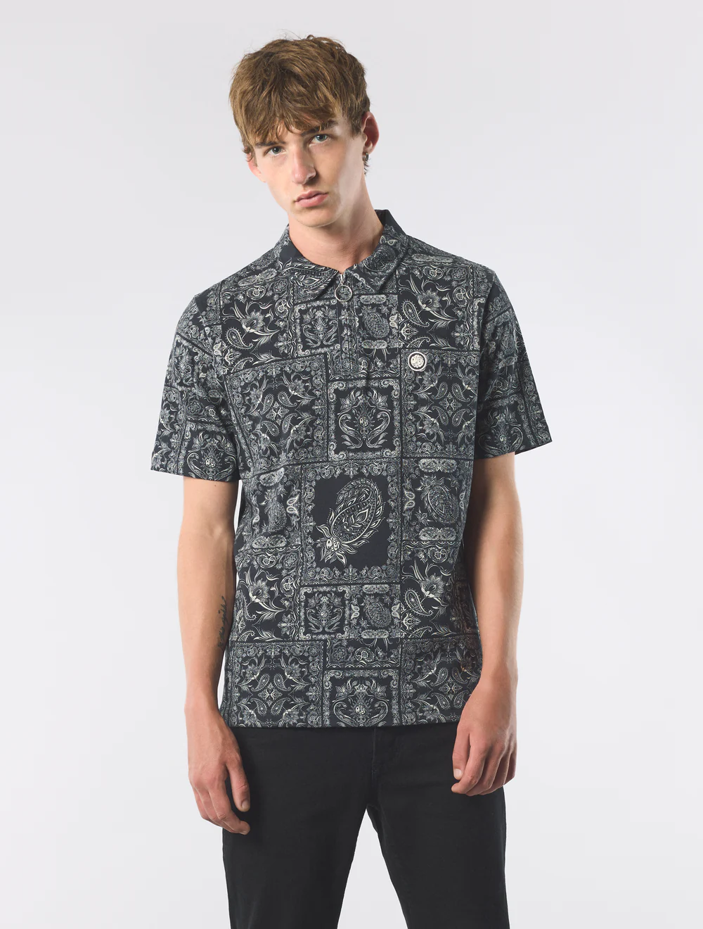 Patchwork Paisley Zip Polo | Tonics!
