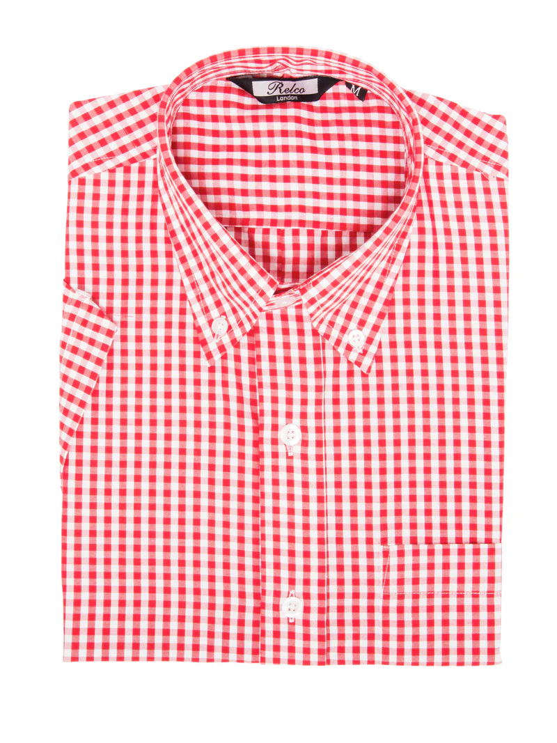 Short Sleeve Gingham Check Shirt | Tonics!