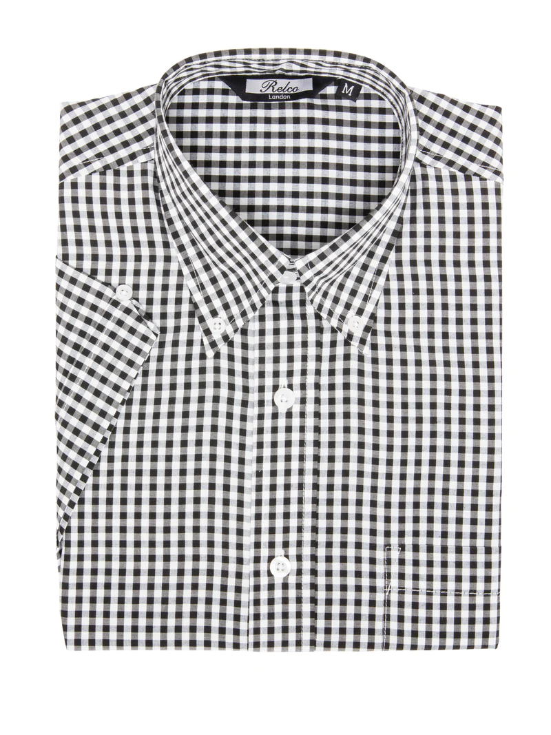Short Sleeve Gingham Check Shirt | Tonics!
