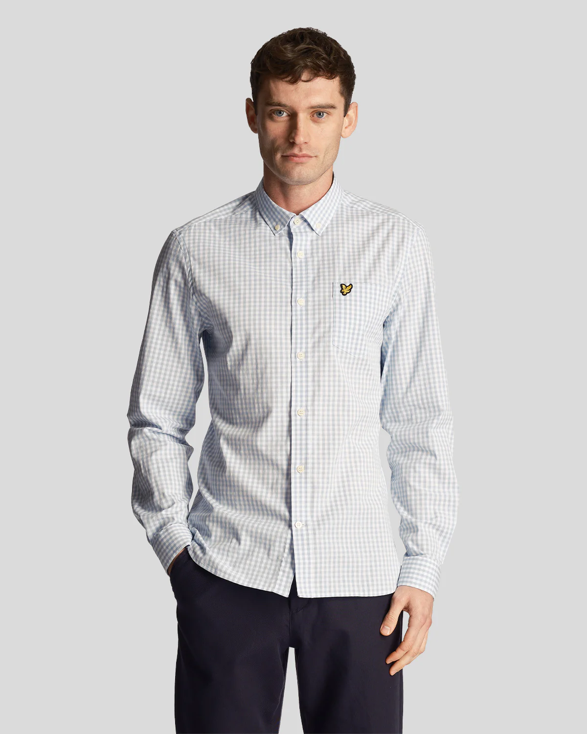 Long Sleeve Slim Fit Gingham Shirt | Tonics!